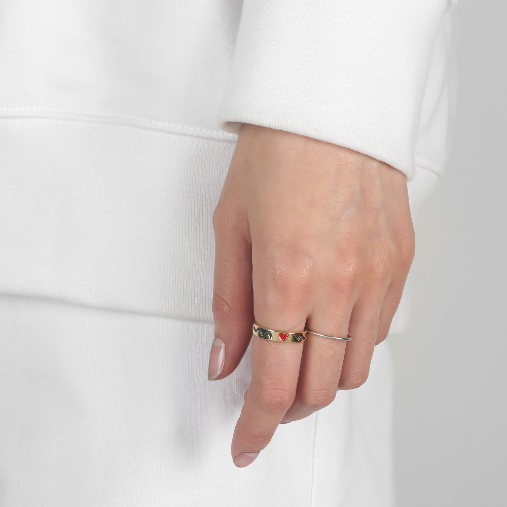 논논 두들 링 4mm 실버925 18K 골드 플레티드 | Nonenon | KREAM