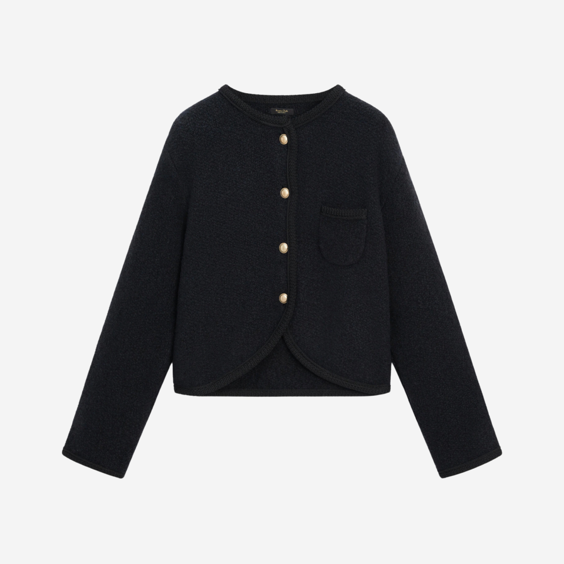 마시모두띠 골든 버튼 디테일 텍스처드 니트 가디건 네이비 블루 | Massimo Dutti | KREAM