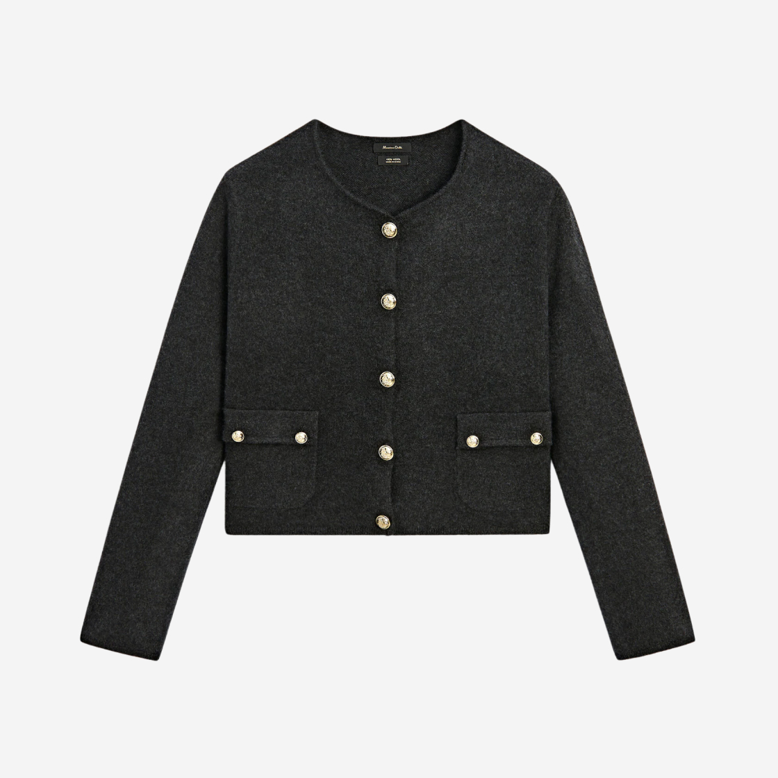 마시모두띠 버튼 펠티드 울 니트 가디건 앤트러사이트 그레이 | Massimo Dutti | KREAM