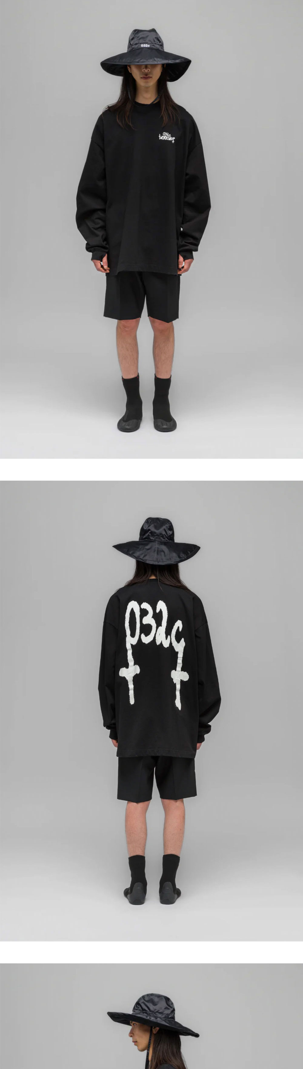 032c 메이헴 오버사이즈 롱슬리브 워시드 블랙 | 032c | KREAM