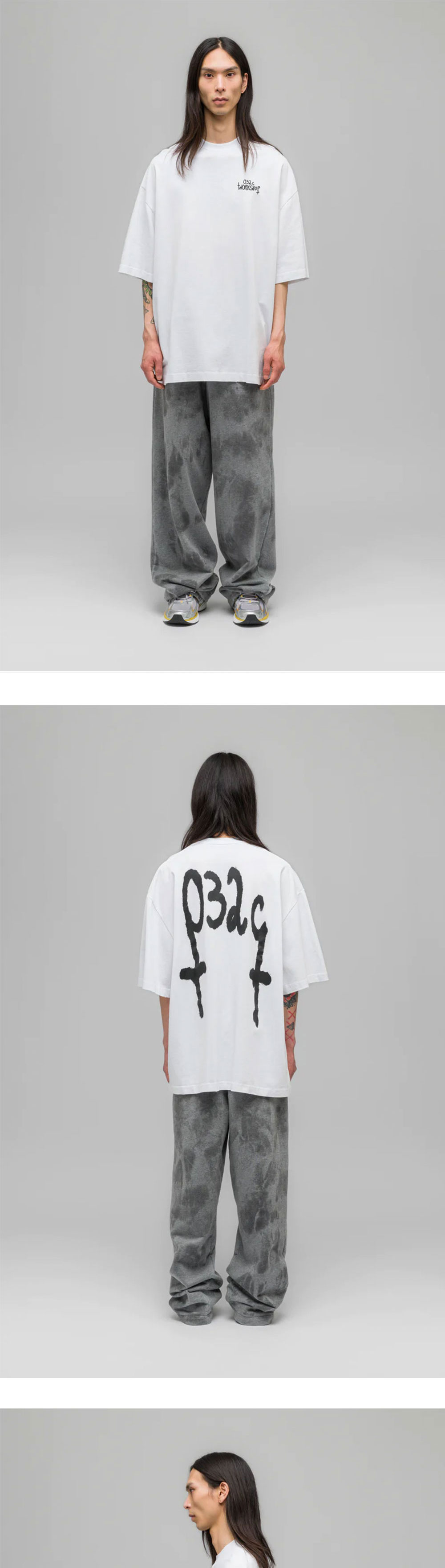 032c 메이헴 오버사이즈 티셔츠 화이트 | 032c | KREAM
