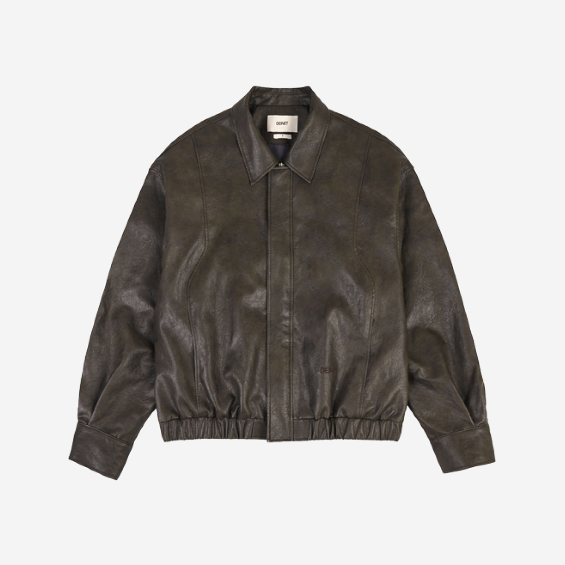 다이닛 에코 레더 봄버 밴디드 점퍼 포 맨 다크 브라운 | Deinet | KREAM