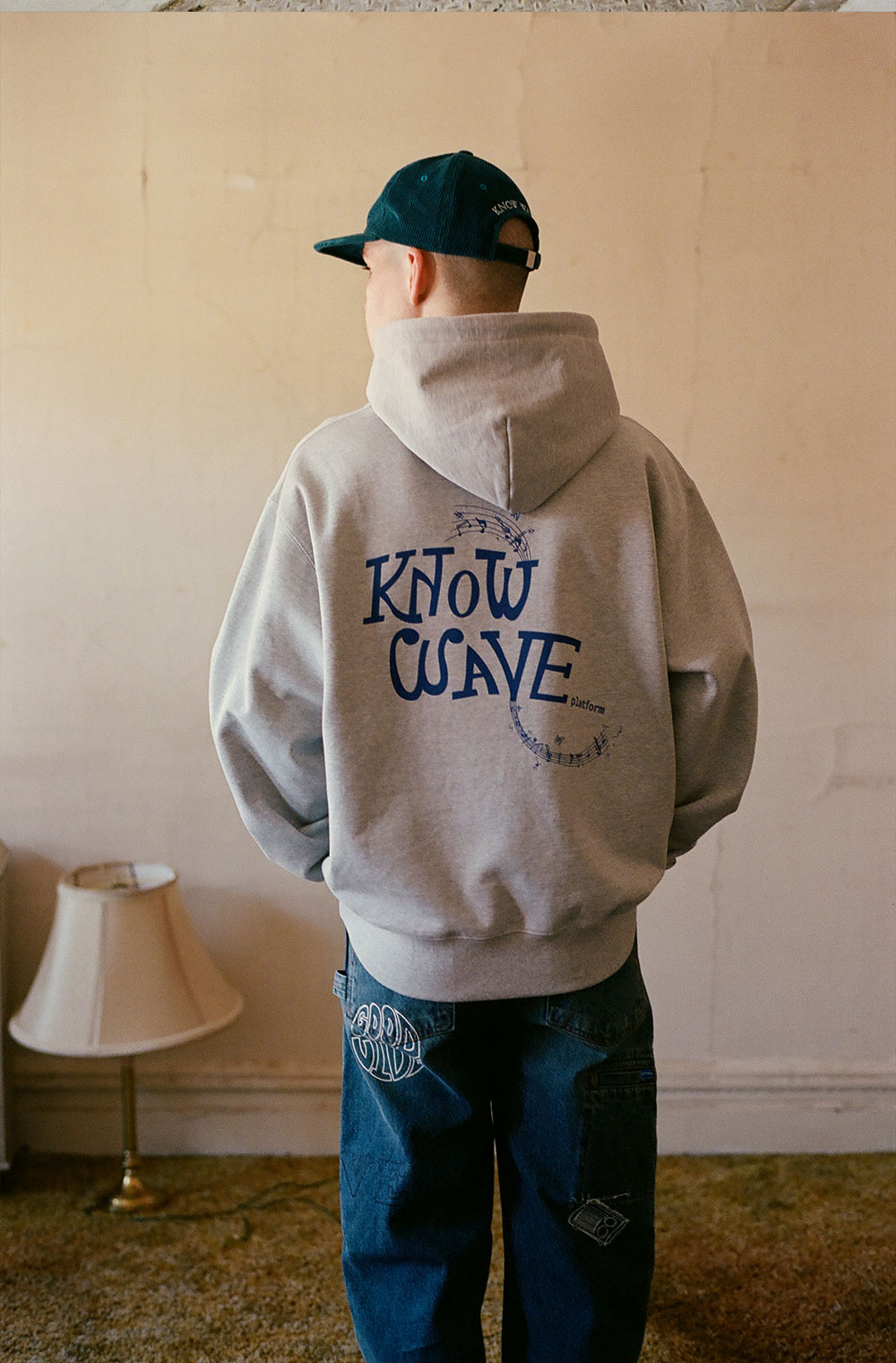 노우웨이브 캘리그라피 코듀로이 트러커 볼캡 그린 | Knowwave | KREAM