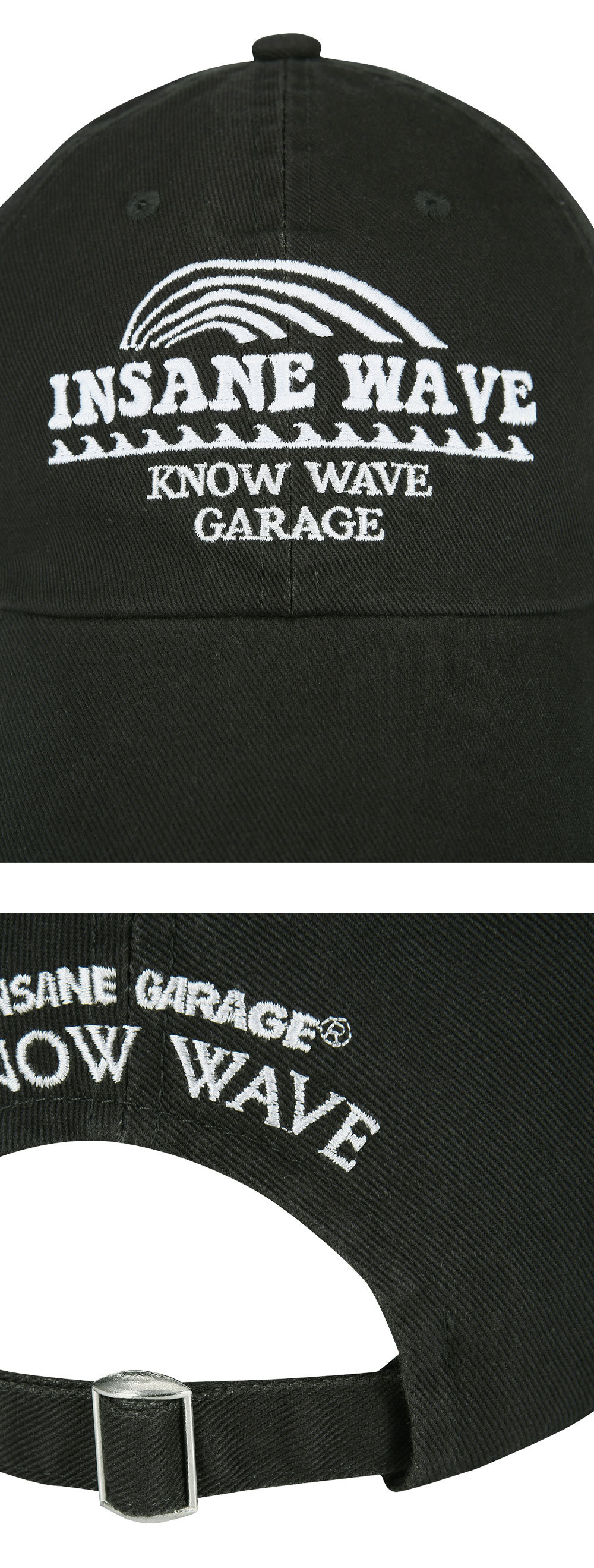 노우웨이브 X 인세인개러지 인세인 웨이브 볼캡 차콜 | Knowwave | KREAM