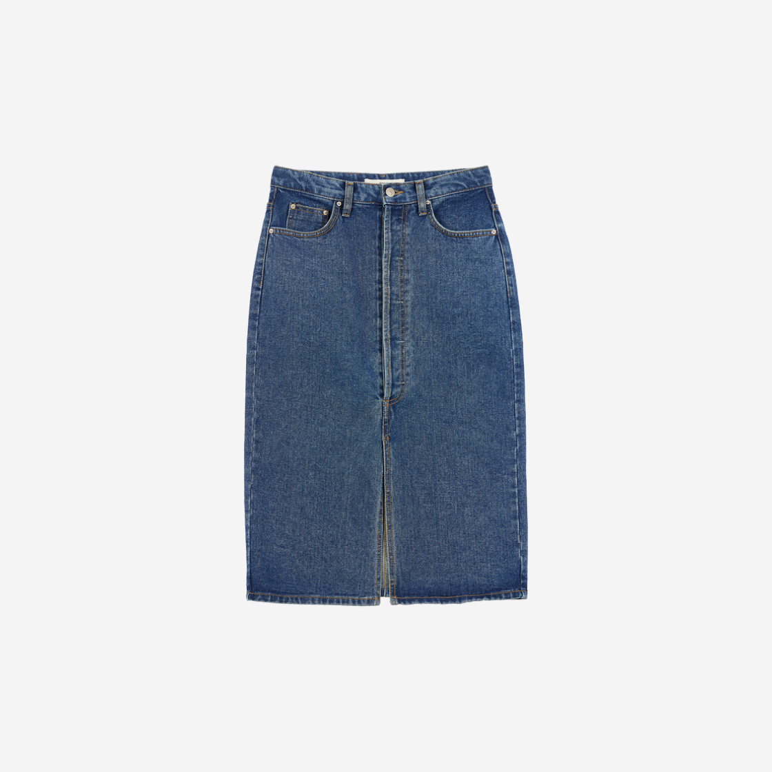 (W) 다이닛 칼럼 버튼 미디 데님 스커트 블루 | Deinet | KREAM