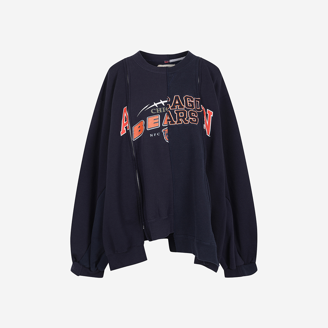 나나서카 서카 메이크 집 리무버 와이드 스웨트 탑 네이비 | 77circa | KREAM