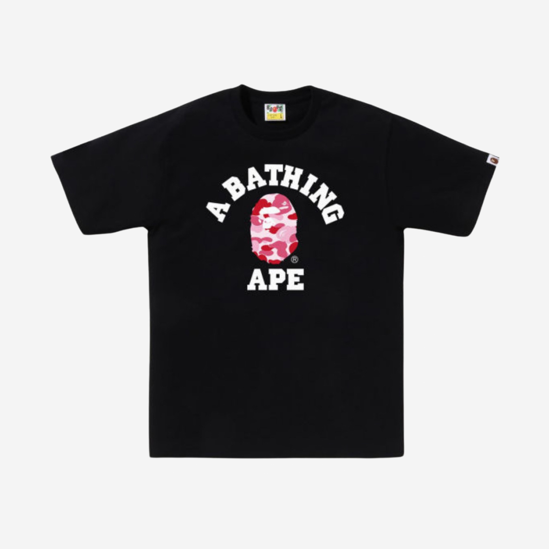 베이프 ABC 카모 컬리지 티셔츠 블랙 핑크 | BAPE | KREAM