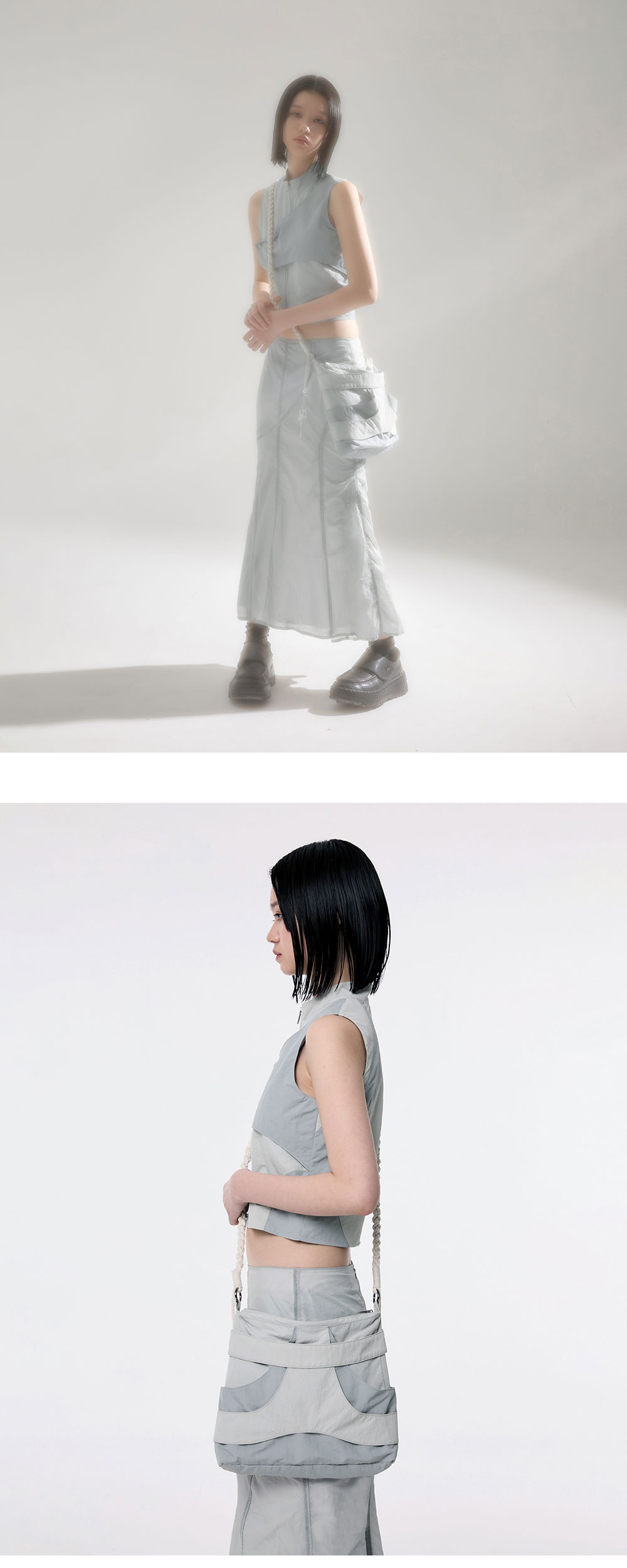 플레어업 핸드메이드 레이어디드 백 스카이그레이 | FLAREUP | KREAM