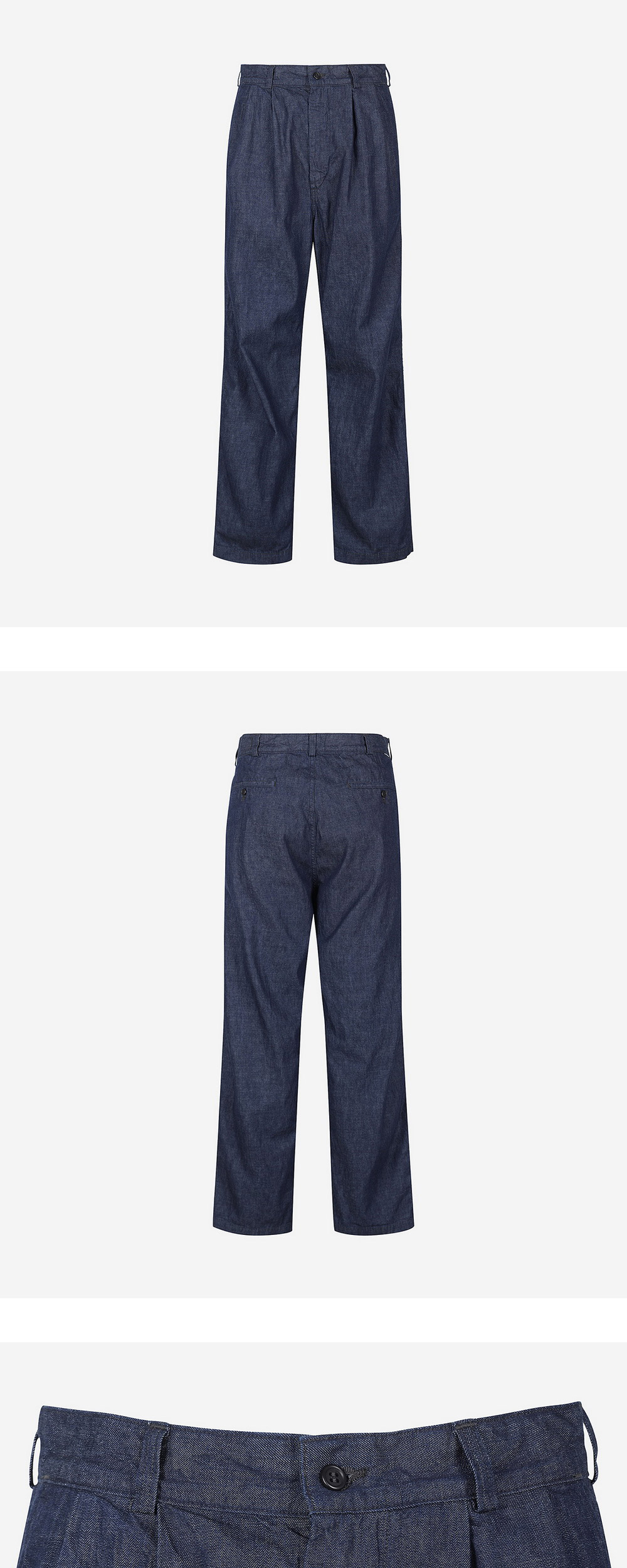 오어슬로우 투 턱 데님 와이드 트라우저 원 워시 | Orslow | KREAM