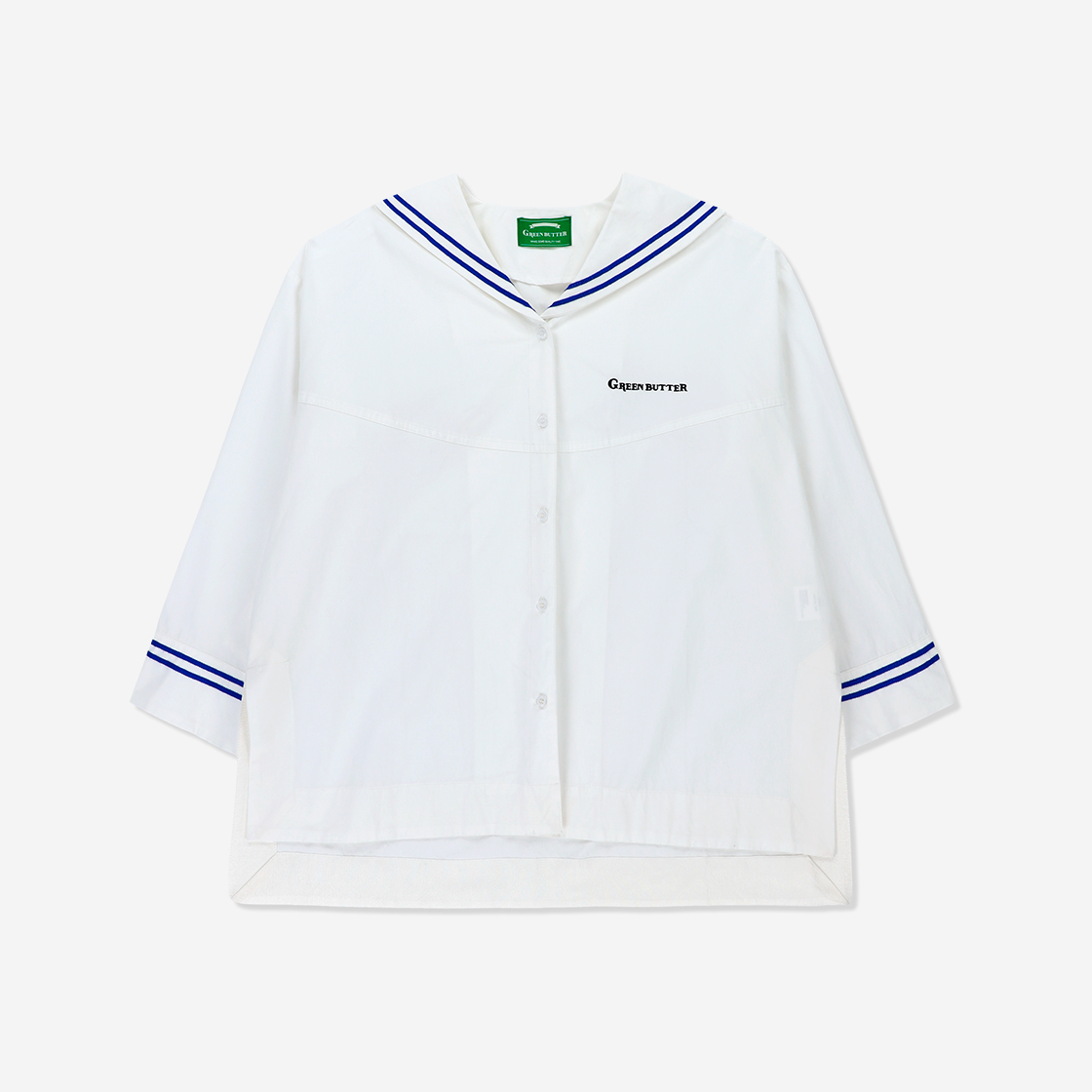 그린버터 우먼 세일러 슬릿 셔츠 아이보리 | GREEN BUTTER | KREAM