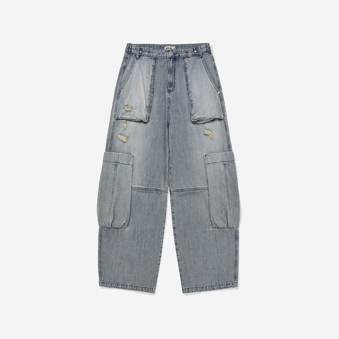 카락터 블런트 데님 퍼티그 팬츠 워시드 블루 | Karactor | KREAM