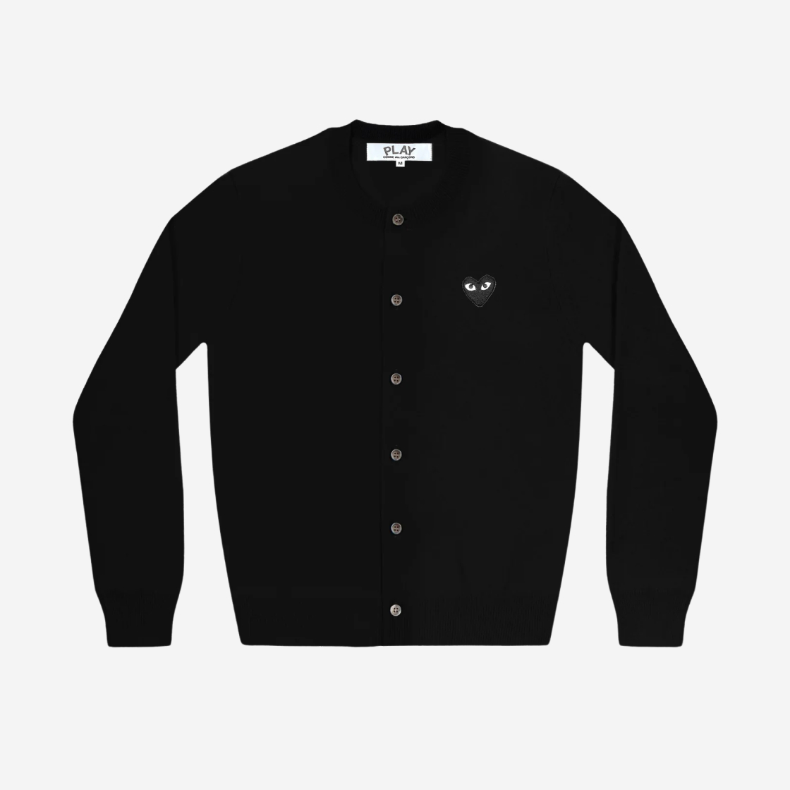 플레이 꼼데가르송 블랙 하트 니트 가디건 블랙 Play Comme Des Garcons Kream