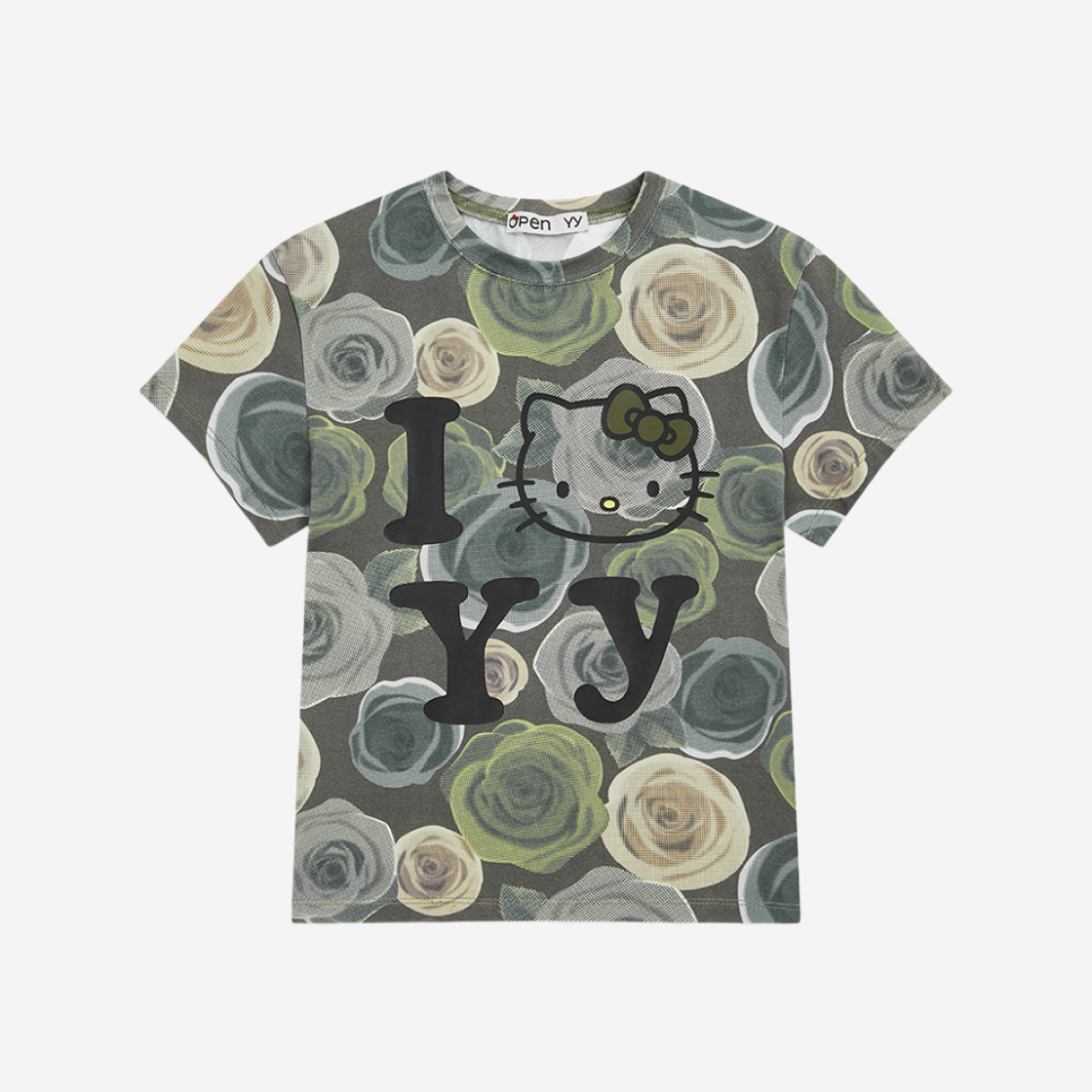 오픈 Yy x 헬로 키티 베이비 티셔츠 카키 | Open Yy | KREAM