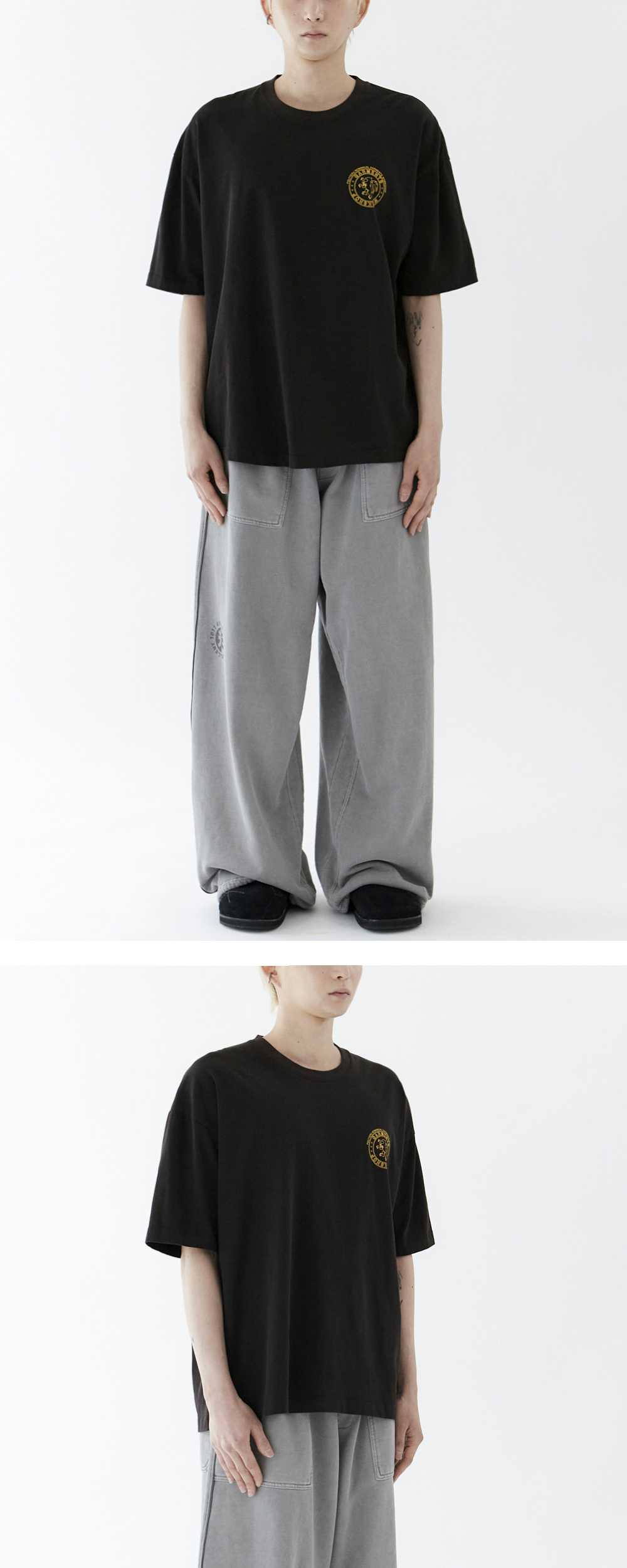 폴리테루 x 노매뉴얼 엠블럼 티셔츠 블랙 | Polyteru | KREAM