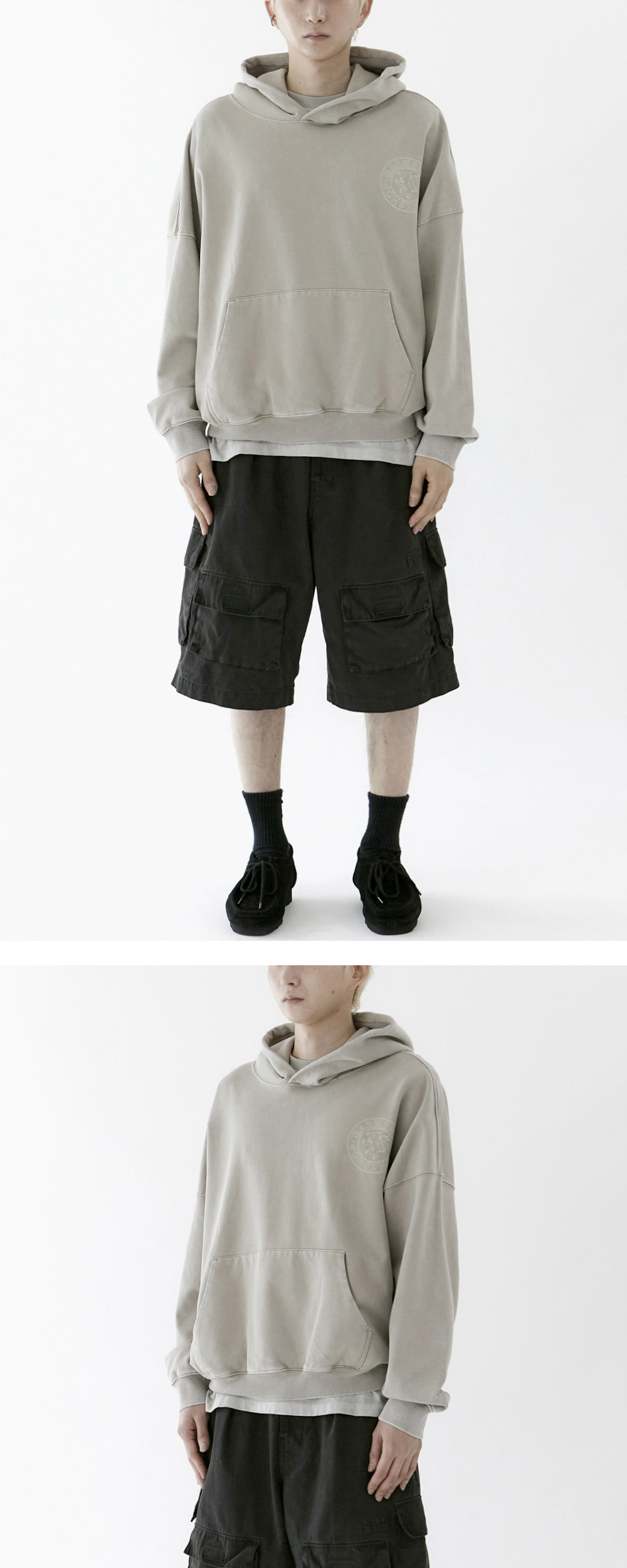 폴리테루 x 노매뉴얼 엠블럼 점보 후디 베이지 | Polyteru | KREAM