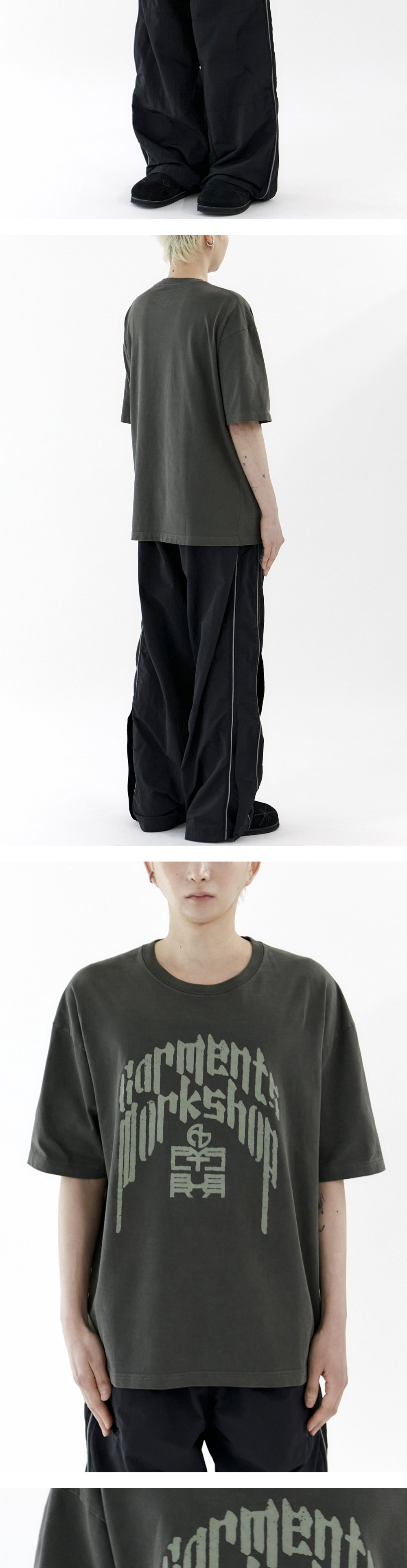 폴리테루 x 노매뉴얼 수베니어 오버다이드 티셔츠 딥 카키 | Polyteru | KREAM