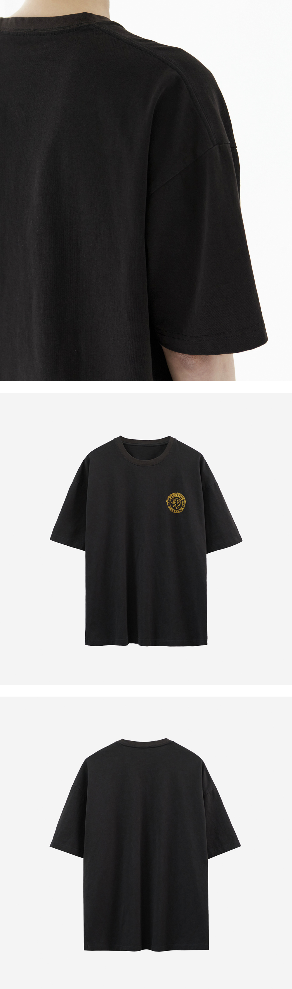폴리테루 x 노매뉴얼 엠블럼 티셔츠 블랙 | Polyteru | KREAM