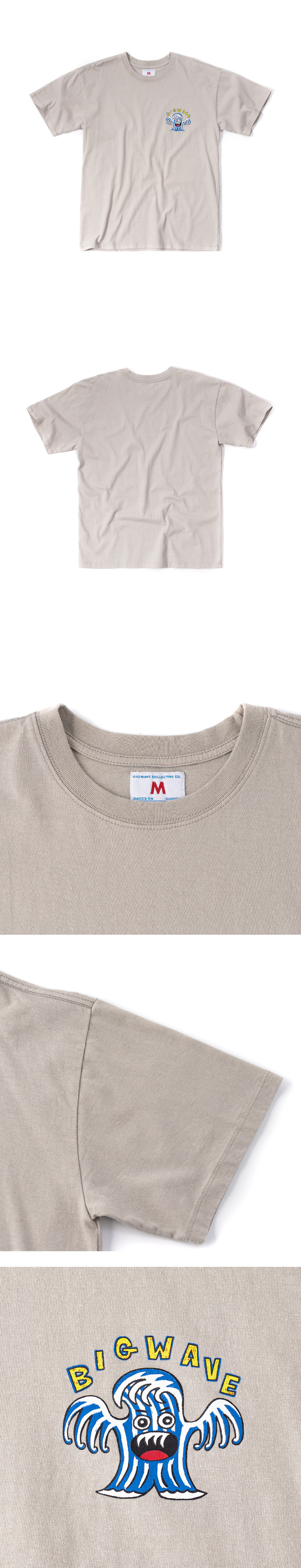 빅웨이브 컬렉티브 웨이브 맨 티셔츠 라이트 그레이 | BIGWAVE COLLECTIVE | KREAM