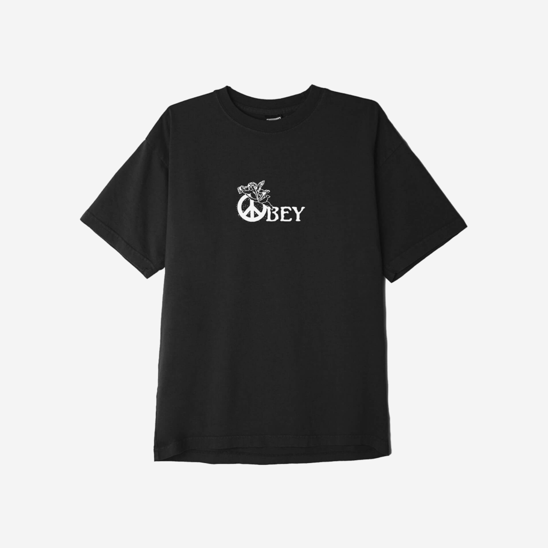 오베이 피스 엔젤 헤비웨이트 클래식 박스 티셔츠 오프 블랙 | Obey | KREAM