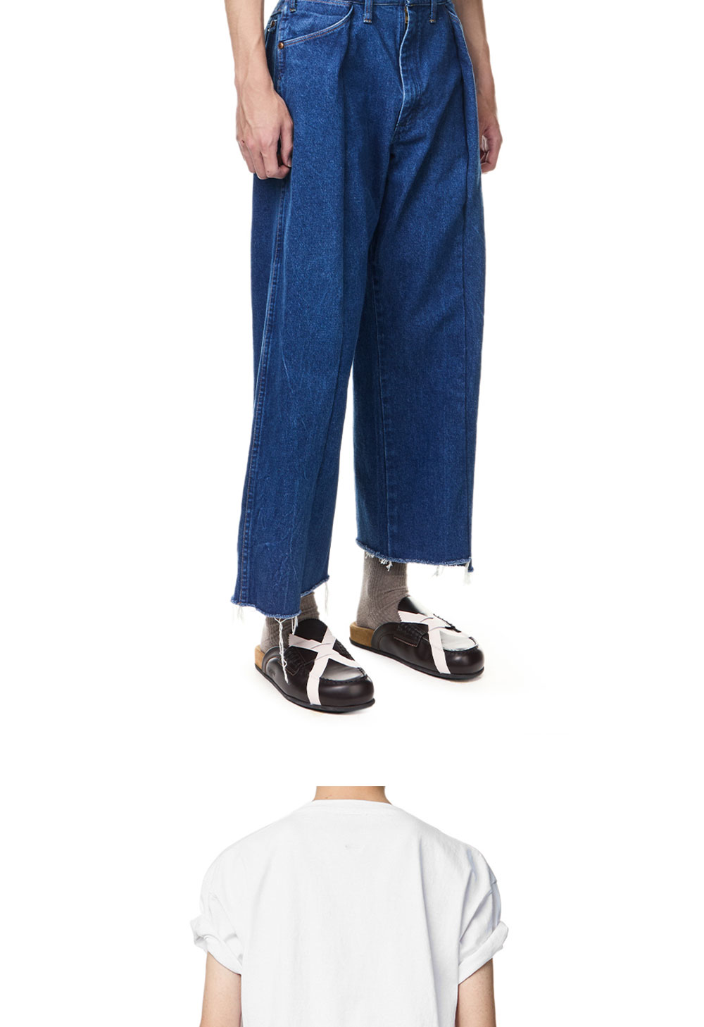 나나서카 서카 메이크 버티컬리 컷 백 와이드 데님 팬츠 블루 | 77circa | KREAM