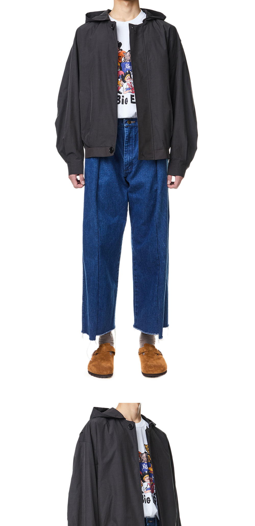 아모멘토 코튼 나일론 볼륨 점퍼 차콜 | AMOMENTO | KREAM