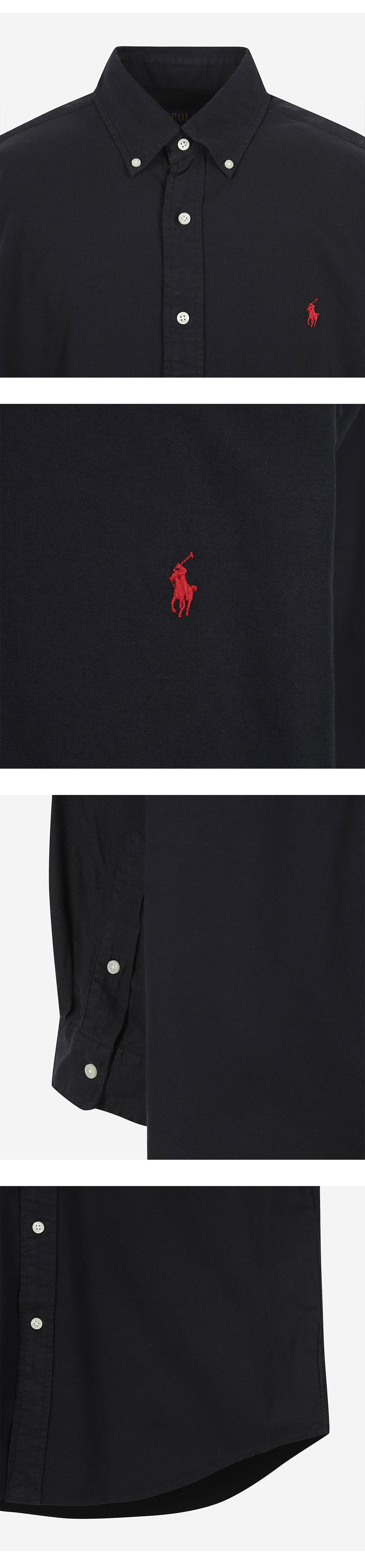 폴로 랄프 로렌 클래식 핏 가먼트 다이드 옥스포드 셔츠 폴로 블랙 | Polo Ralph Lauren | KREAM