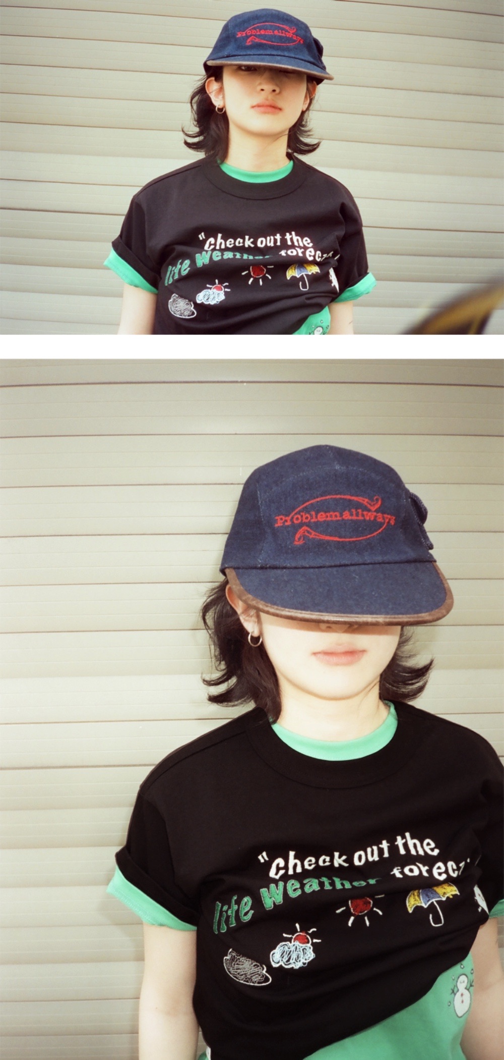 프라블럼올웨이즈 로고 데님 포켓 캠프캡 블루 | Problemallways | KREAM