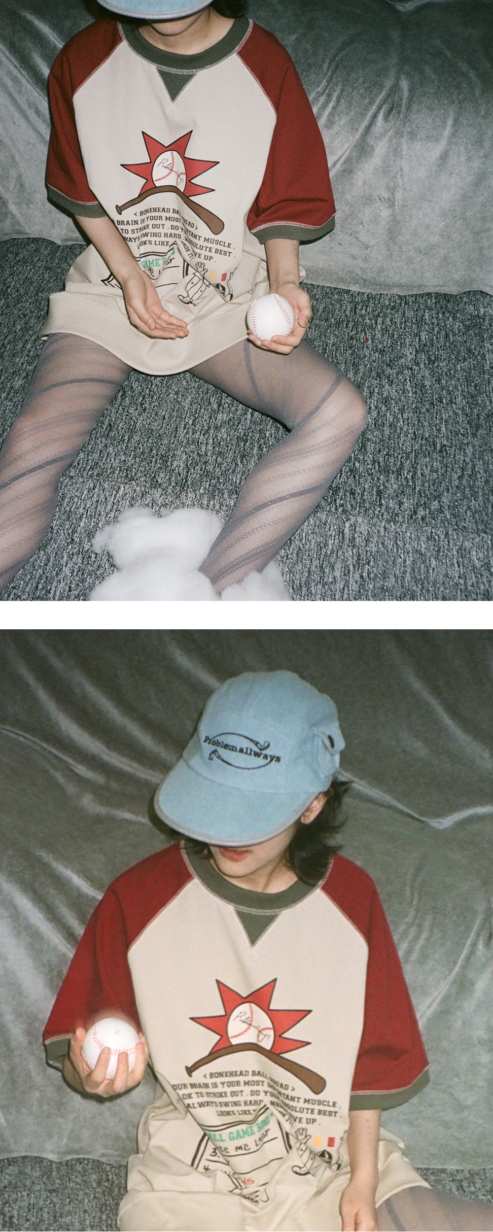 프라블럼올웨이즈 레퍼리 래글런 스웨트셔츠 베이지 | Problemallways | KREAM