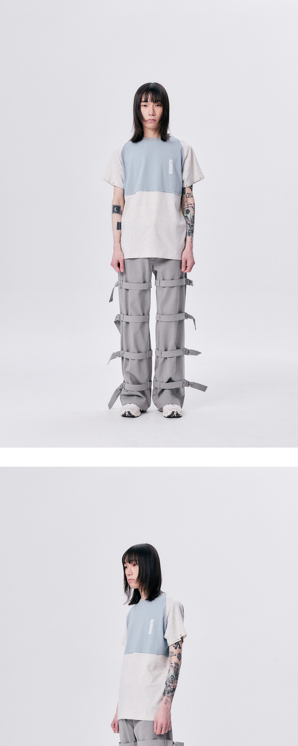 할로미늄 버클 스트랩 팬츠 그레이 | HALOMINIUM | KREAM