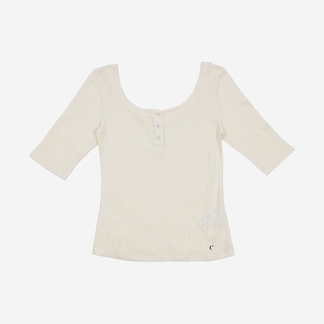 할로미늄 헨리 넥 발레리나 티 에크루 | HALOMINIUM | KREAM