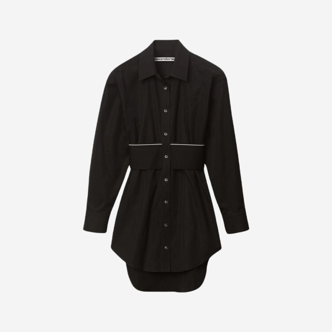 (W) 알렉산더 왕 코튼 포플린 로고 엘라스틱 드레스 블랙 | Alexander Wang | KREAM