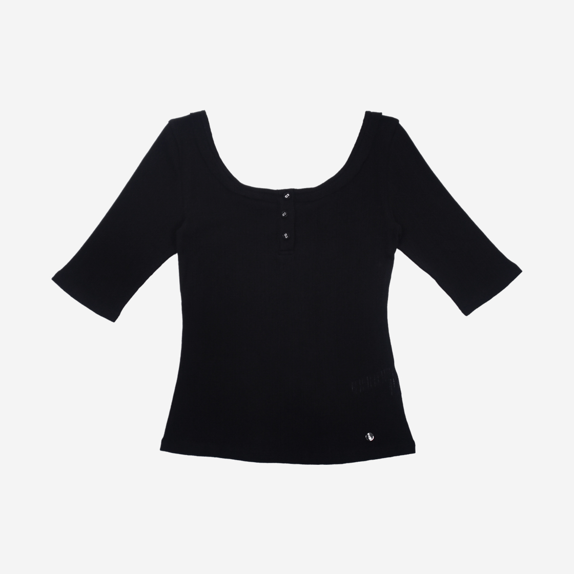 할로미늄 헨리 넥 발레리나 티 블랙 | HALOMINIUM | KREAM