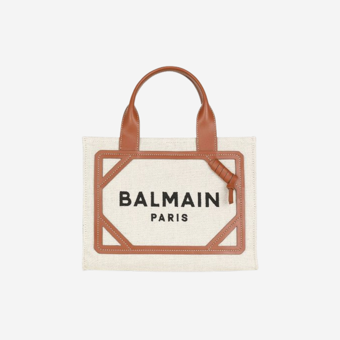 발망 레더 인서트 B-아미 스몰 캔버스 쇼핑백 브라운 | Balmain | KREAM