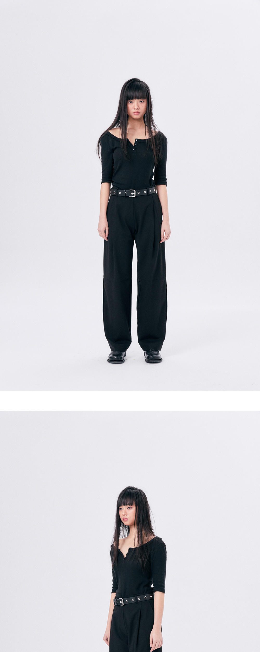 할로미늄 원 턱 울 팬츠 2 블랙 | HALOMINIUM | KREAM