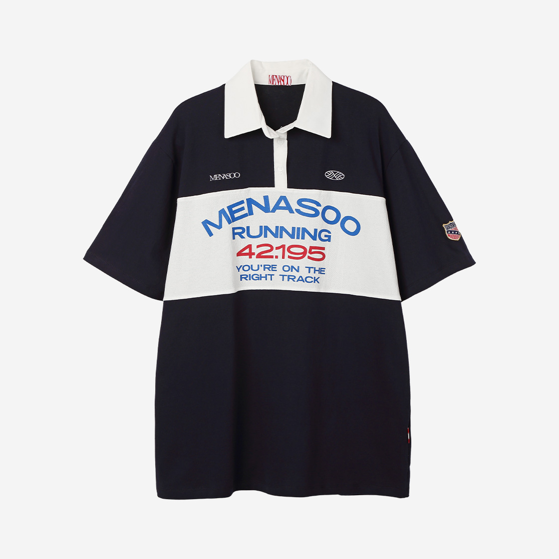 미나수 42195 럭비 코튼 카라티 네이비 | MENASOO | KREAM