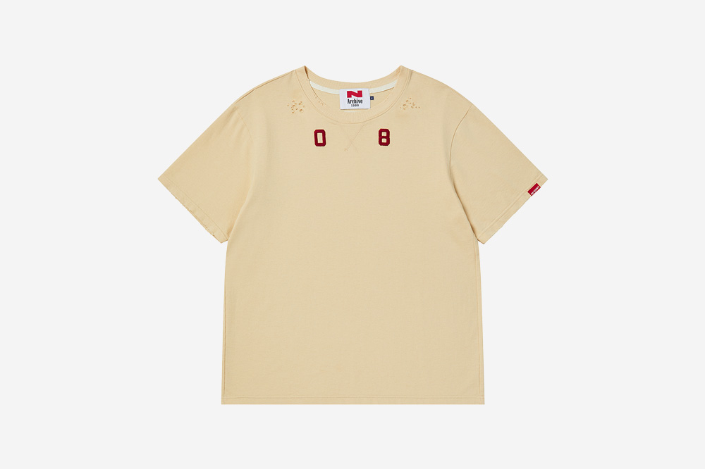 엔 아카이브 80'S 밀리터리 아카이브 데미지 가먼츠 티셔츠 베이지 | N ARCHIVE | KREAM