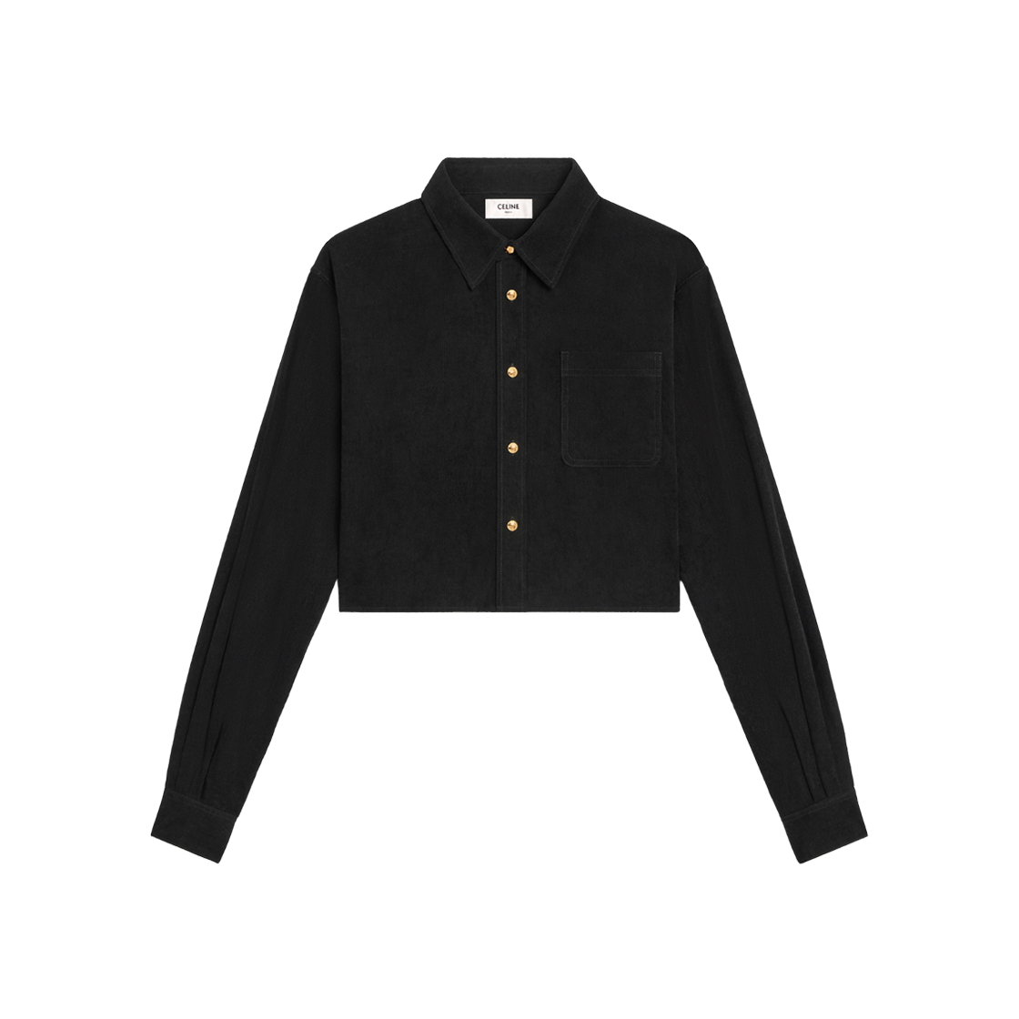 (W) 셀린느 크롭 셔츠 코듀로이 로우 워시 | Celine | KREAM
