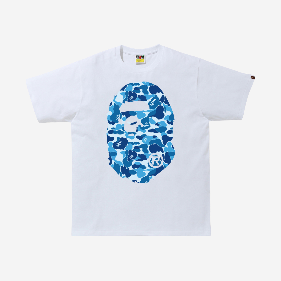 베이프 ABC 카모 빅 에이프 헤드 티셔츠 화이트 블루 | BAPE | KREAM