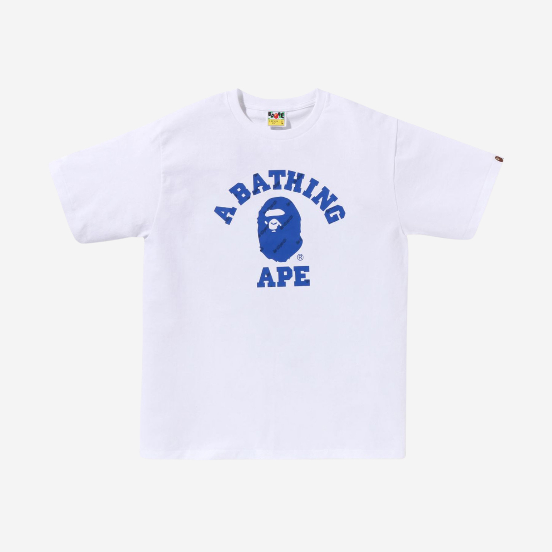 베이프 헥사그램 컬리지 티셔츠 화이트 블루 | BAPE | KREAM