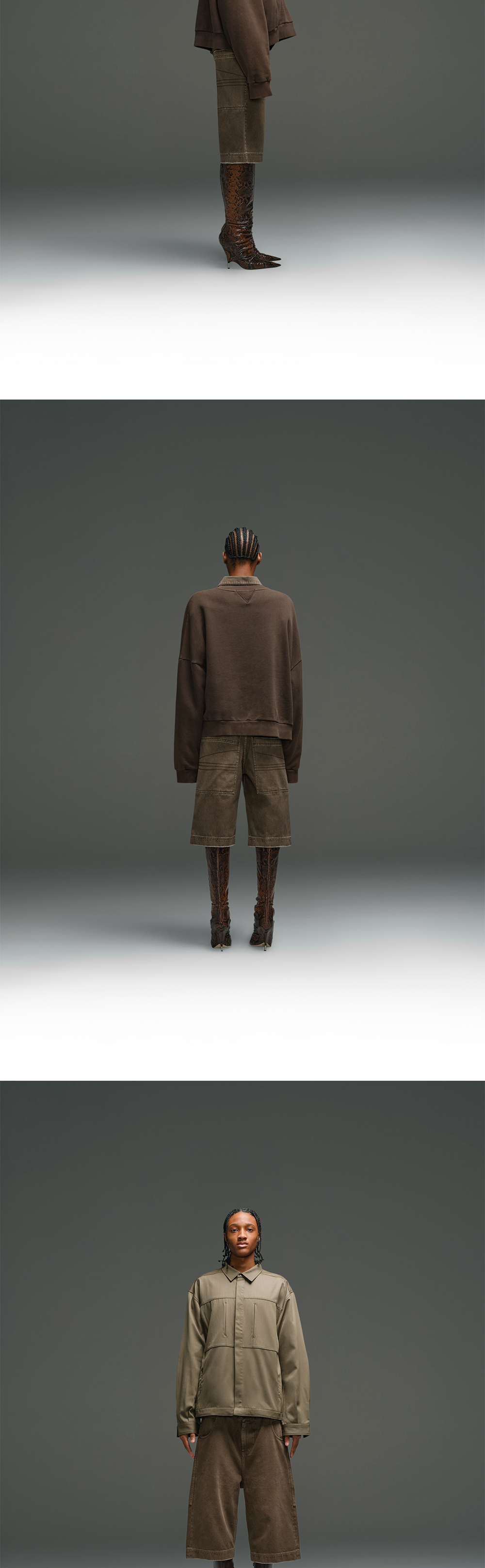 엔타이어스튜디오 D-쇼츠 밀리터리 스톤 - 24FW | Entire Studios | KREAM