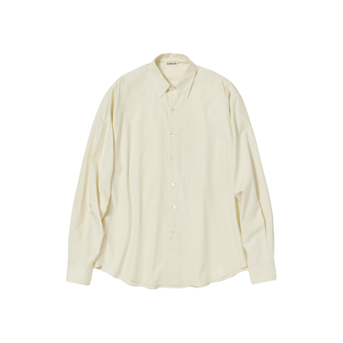 오라리 워시드 핀스 트윌 빅 셔츠 라이트 옐로우 | Auralee | KREAM