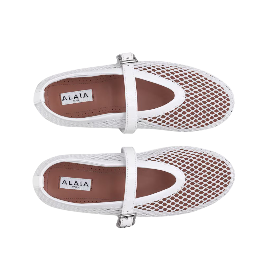 (W) 알라이아 발레 플랫 피쉬넷 화이트 | Alaia | KREAM