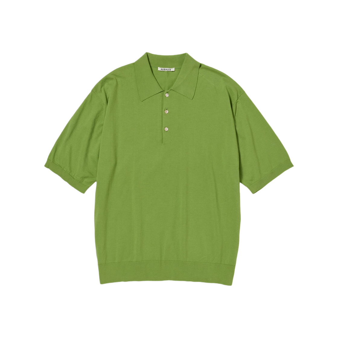 오라리 슈퍼 하이 게이지 코튼 니트 폴로 세이지 그린 | Auralee | KREAM
