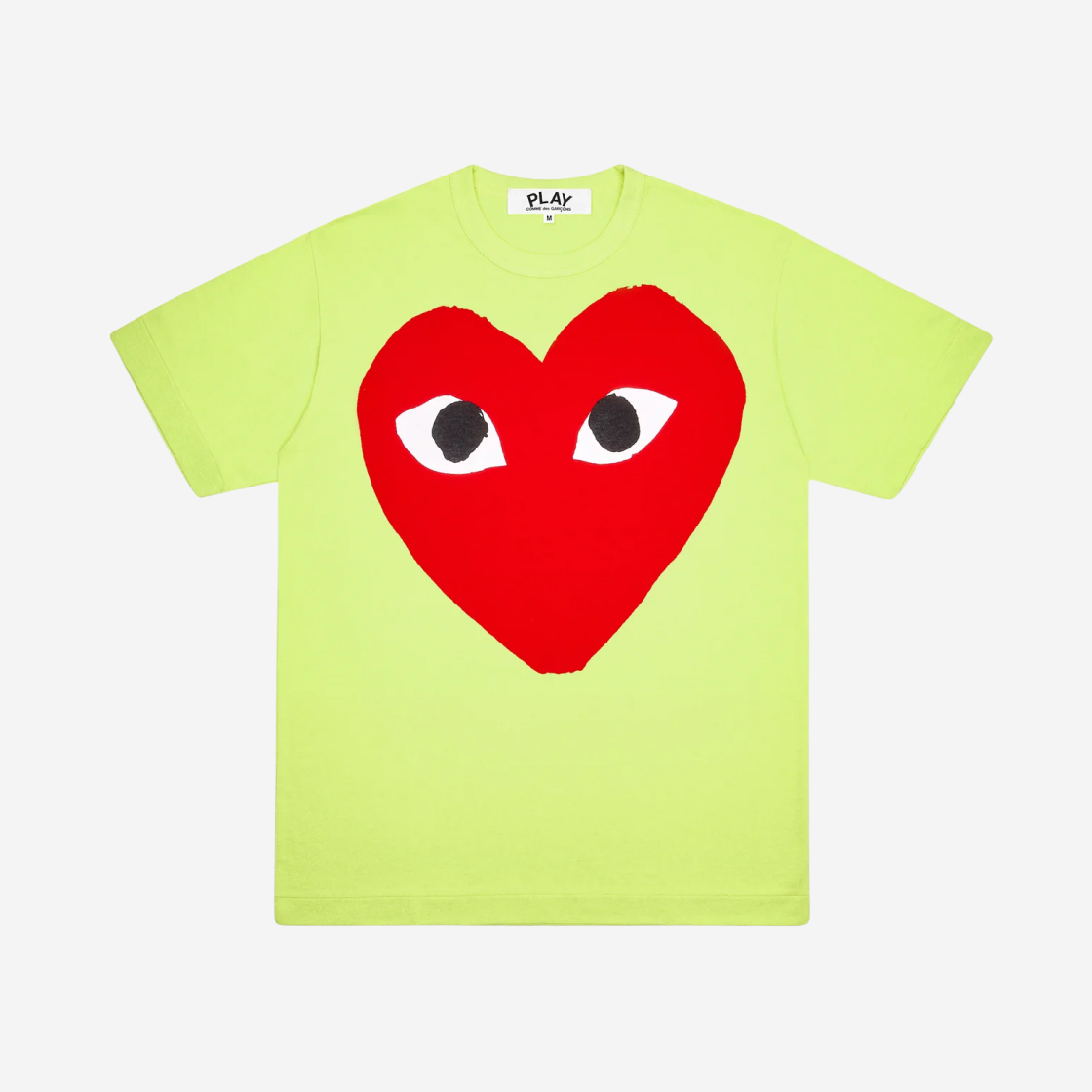 W 플레이 꼼데가르송 레드 하트 티셔츠 그린 Play Comme Des Garcons Kream