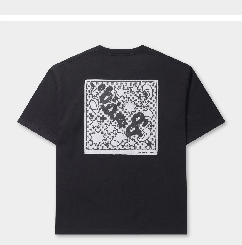 시리즈 X 그라플렉스 프린팅 텍스처 블록 티셔츠 블랙 | SERIES | KREAM