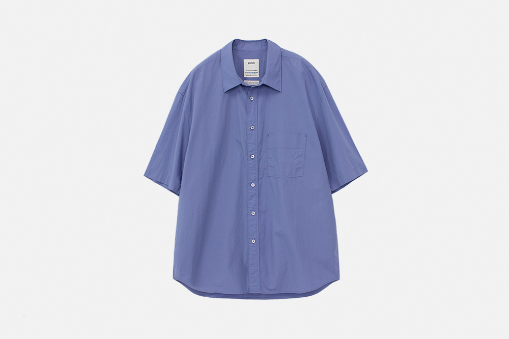 고낙 워시드 글리치 하프 셔츠 콘블루 | Gonak | KREAM