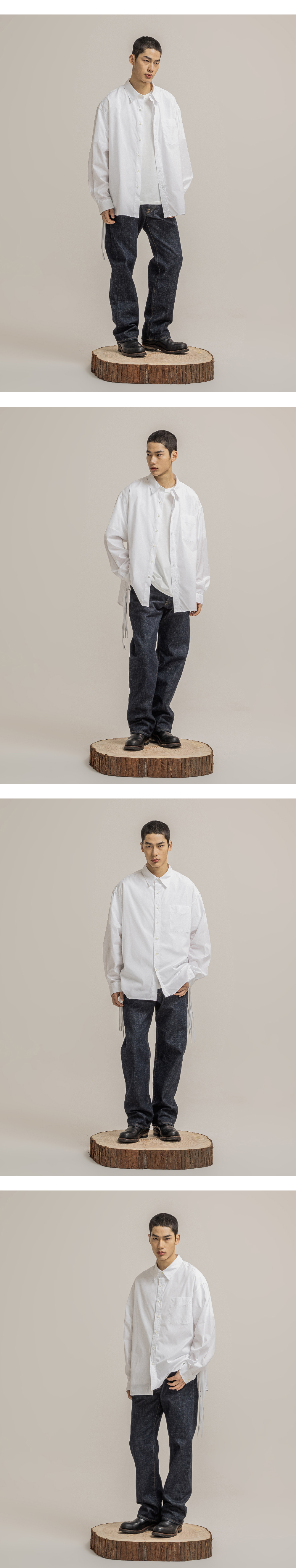 우드먼 타입라이터 프린지 셔츠 화이트 | WOODMAN | KREAM