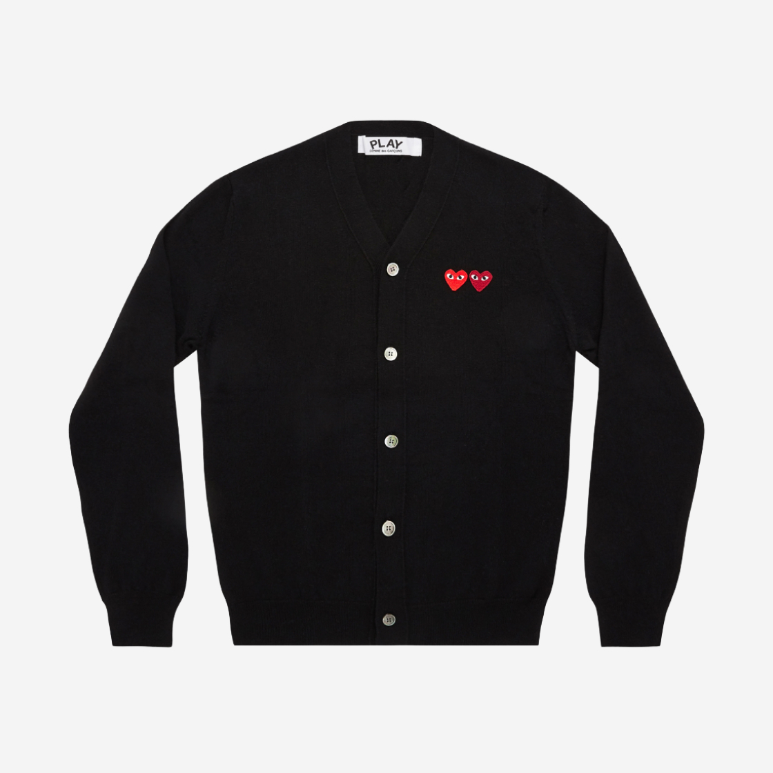 플레이 꼼데가르송 더블 하트 가디건 블랙 Play Comme Des Garcons Kream