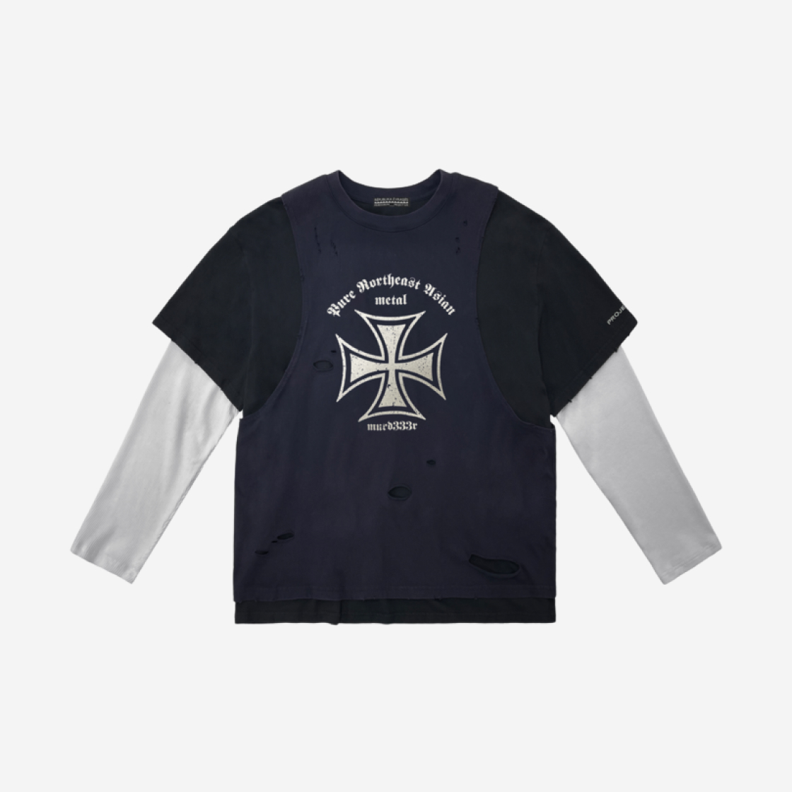 프로젝트 G/R x 엠에프엠333. 3 레이어드 롱슬리브 네이비 | PROJECT G/R | KREAM