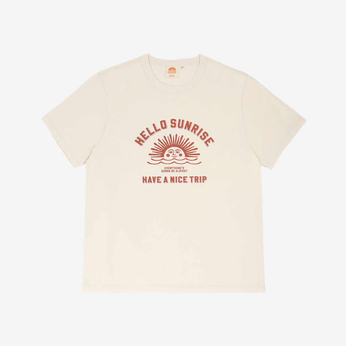 헬로선라이즈 빈티지 아치 로고 티 아이보리 | Hello Sunrise | KREAM